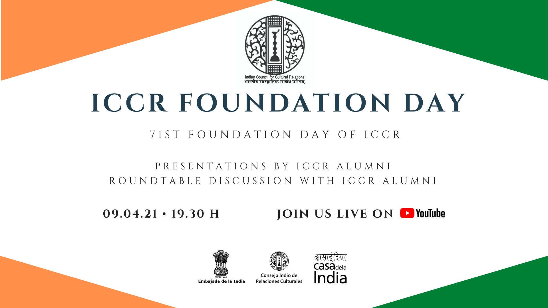 ICCR FOUNDATION DAY, 71º ANIVERSARIO | Casa de la India Valladolid
